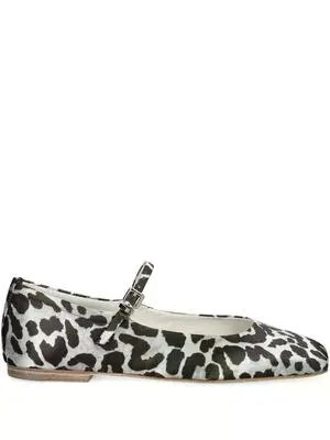 KENNEL&SCHMENGER Leila Leopard-print Ballet Flats - White