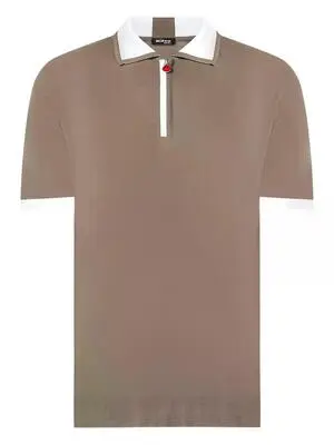 Kiton Zip-up Polo Shirt - Brown