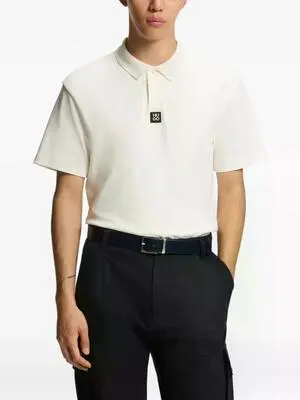 Hugo Logo-patch Polo Shirt - Neutrals