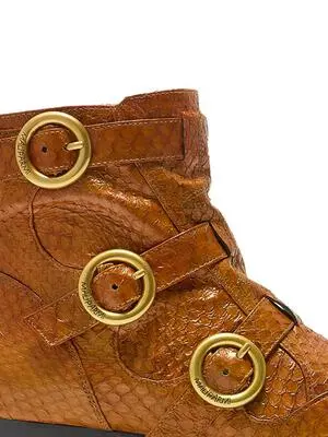 Malìparmi Buckle-detail Snakeskin Boots