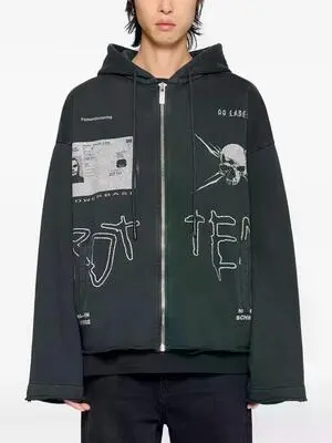 44 LABEL GROUP Raw-cut Zip Hoodie