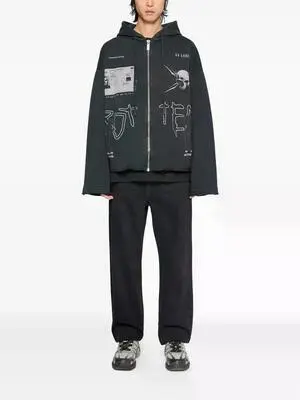 44 LABEL GROUP Raw-cut Zip Hoodie