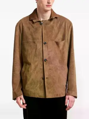 Emporio Armani Button-fastening Suede Jacket