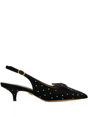 FERRAGAMO 40mm Bow Crystal Slingback Pumps