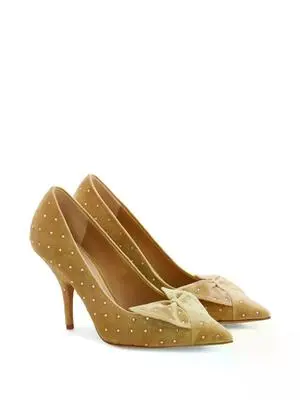 FERRAGAMO 90mm Bow Crystal Pumps