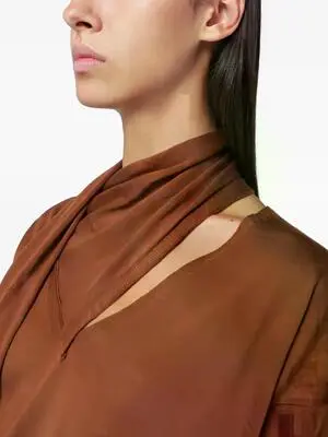 ROBERTO COLLINA Scarf-detail V-neck Blouse