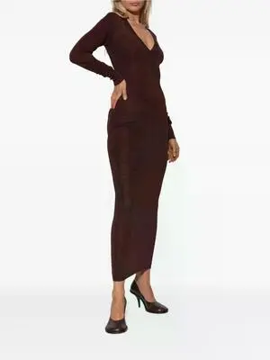 ENTIRE STUDIOS V-neck Long-sleeve Midi Dress