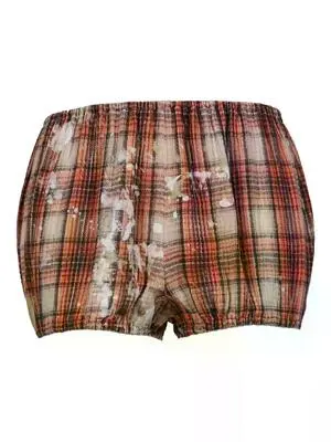 R13 Plaid Bloomer Shorts