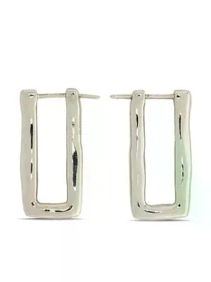 JIL SANDER Rectangular Hoop Earrings - Silver