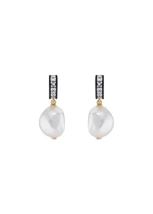 LAURA VANN Blythe 14kt Gold Vermeil Drop Earrings - Pearl