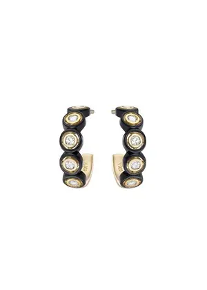 LAURA VANN Zadie 14kt Gold Vermeil Stud Earrings - Black
