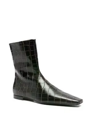 TOTEME Zipped Croc-embossed Boots