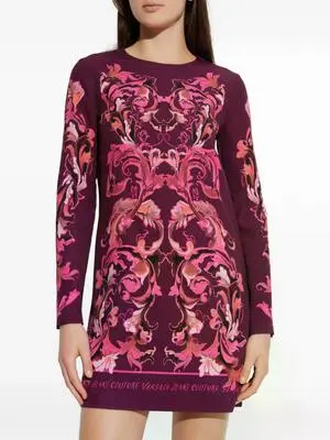 Versace Printed Long-sleeve Mini Dress - Pink