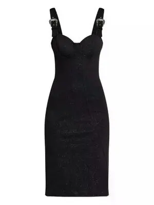 Versace Buckle-strap Midi Dress - Black