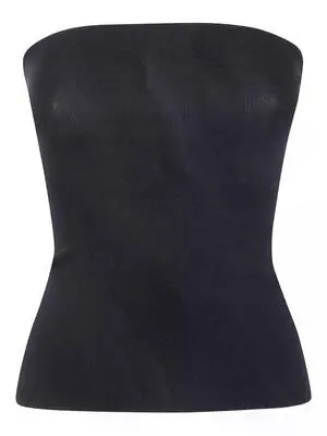 ENTIRE STUDIOS Ribbed Knit Strapless Top - Black