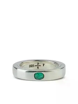 PARTS OF FOUR Sistema Emerald Ring - Silver