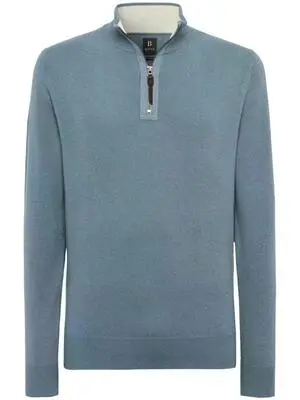 Boggi Milano Cashmere Half-zip Jumper - Blue