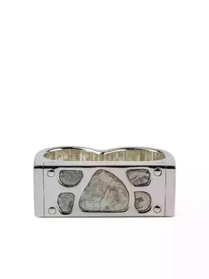 PARTS OF FOUR Sterling Diamond Double Ring - Silver