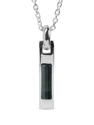 PARTS OF FOUR Plate Tourmaline Pendant Necklace - Silver
