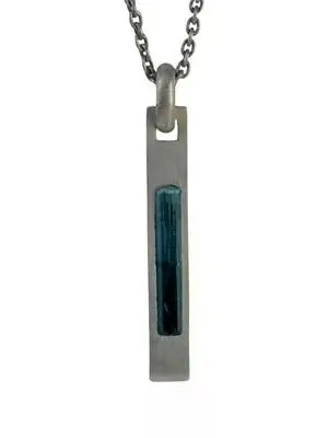 PARTS OF FOUR Plate Tourmaline Pendant Necklace - Silver