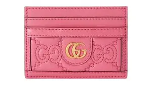 Gucci Gg Matelasse Card Case - Pink