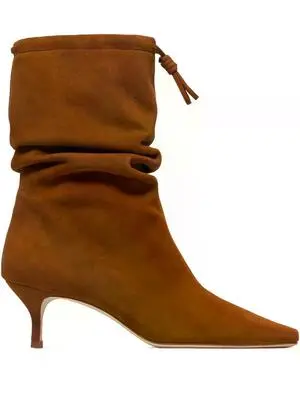 Bernardo 1946 57mm Scrunched Kitten-heel Boots - Brown