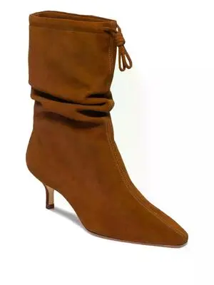 Bernardo 1946 57mm Scrunched Kitten-heel Boots - Brown