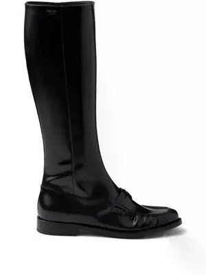 Prada Leather Zip-fastening Boots - Black