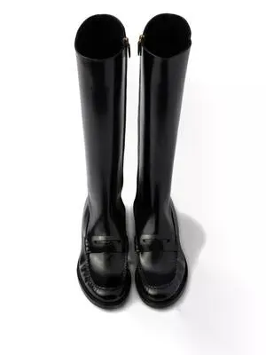 Prada Leather Zip-fastening Boots - Black