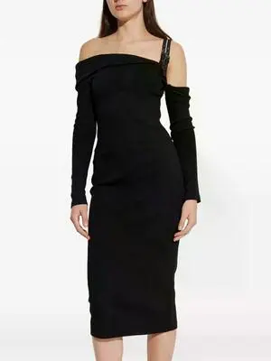 Versace Buckle-detail Midi Dress - Black