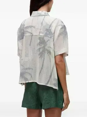 OSKLEN Palm-tree Print Mesh Shirt