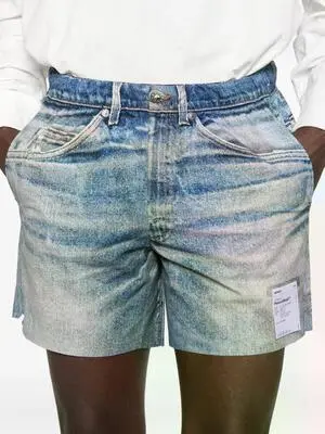 Satisfy Whiskering-effect Denim Shorts