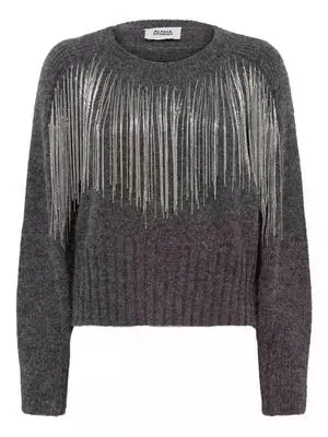 Alpha Studio Chain-embellished Pullover Sweater