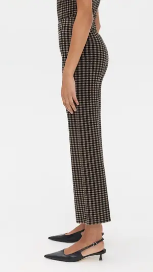 LE BOP Gingham Flare Pants - Chocolate/black
