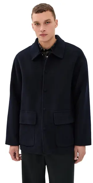 Officine Générale Vasco Double Split Wool Jacket - Dark Navy