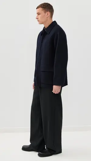 Officine Générale Vasco Double Split Wool Jacket - Dark Navy