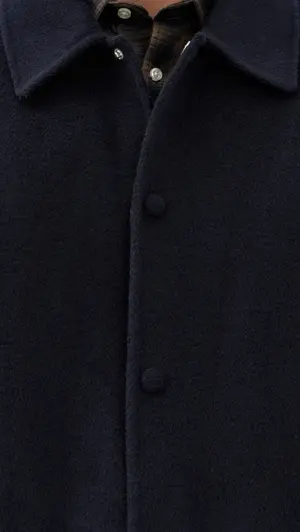 Officine Générale Vasco Double Split Wool Jacket - Dark Navy