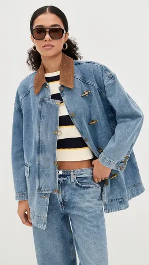 Lioness District Denim Jacket With Corduroy Trim