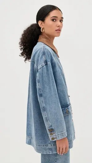 Lioness District Denim Jacket With Corduroy Trim