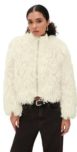 Apparis Lillet Shag Faux Fur Bomber - Ivory