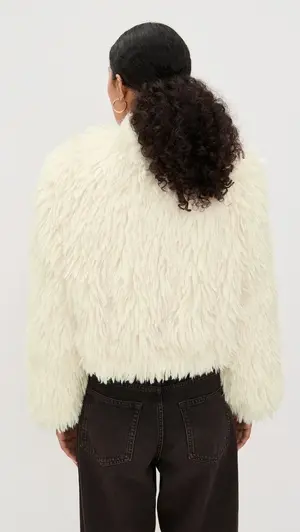 Apparis Lillet Shag Faux Fur Bomber - Ivory