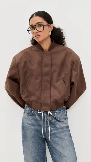 Lioness Legacy Faux Suede Bomber Jacket