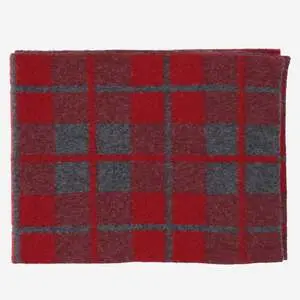 Guest In Residence Wool And Cashmere Scarf With Check Pattern - Red