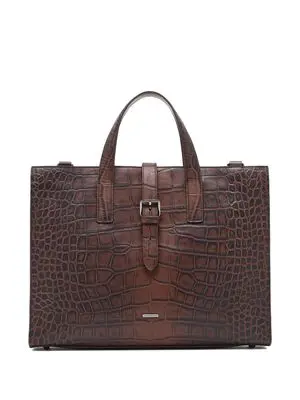 Emporio Armani Crocodile-effect Leather Briefcase