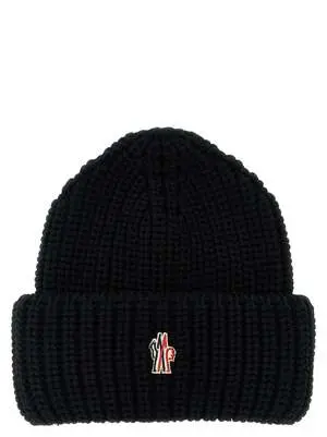 Moncler Logo Patch Beanie - Black
