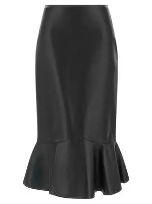 Fendi Nappa Leather Midi Skirt