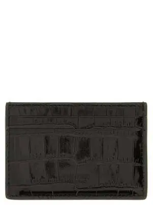 TOM FORD Crocodile Leather Card Holder - Brown