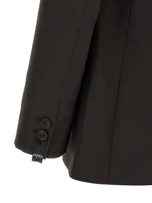 Fendi Crepe Wool Single-breasted Blazer