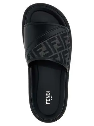 Fendi Diagonal Ff Jacquard Sandals