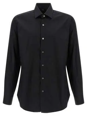 BARBA NAPOLI Stretch Cotton Poplin Shirt